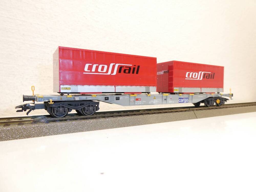 Märklin Güterwagen SBB 208-4 Cargo Container Tragwagen Crossrail H0 ...